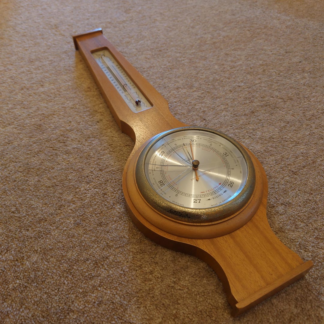 Made in England Vintage Wooden Nautical Barometer With Thermometer ...