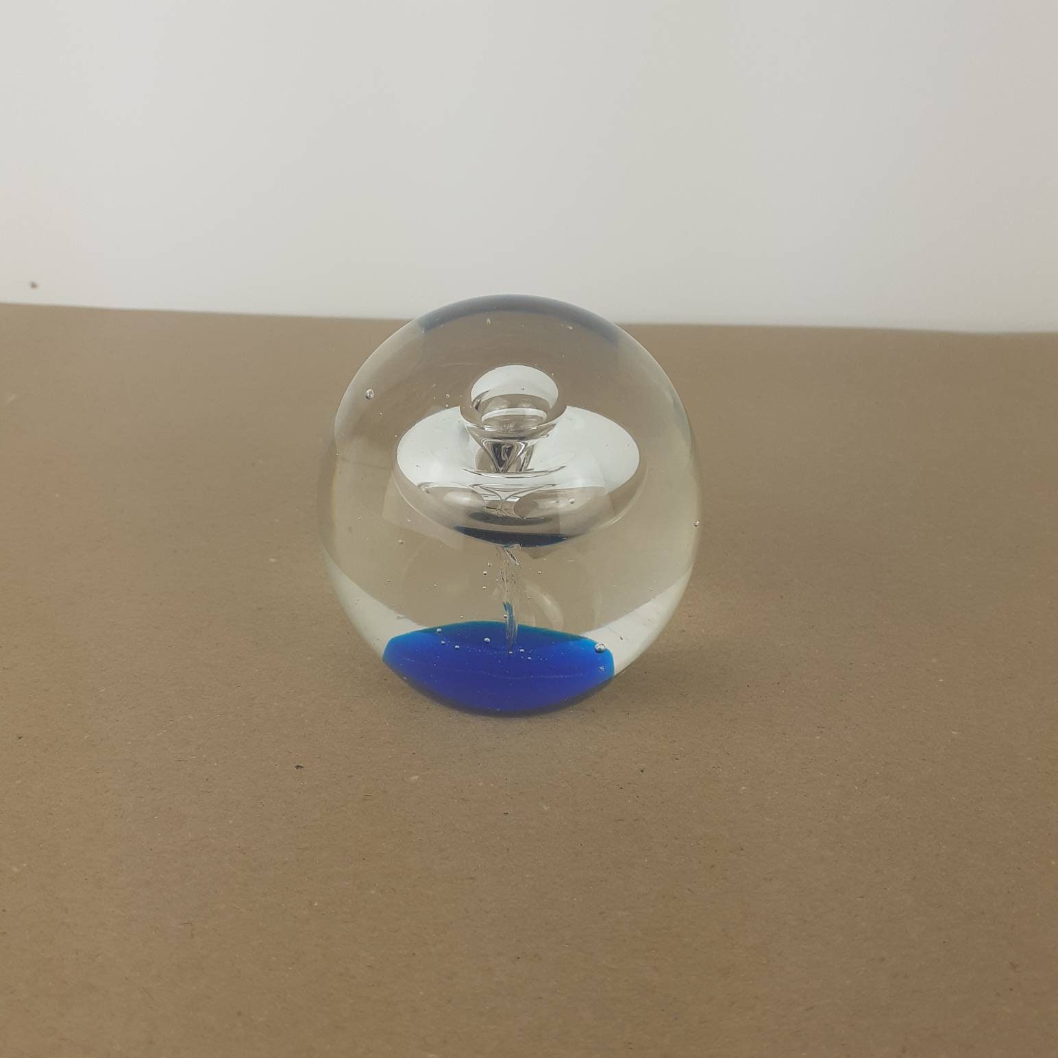 Vintage blue glass paperweight with gorgeous organically | Etsy