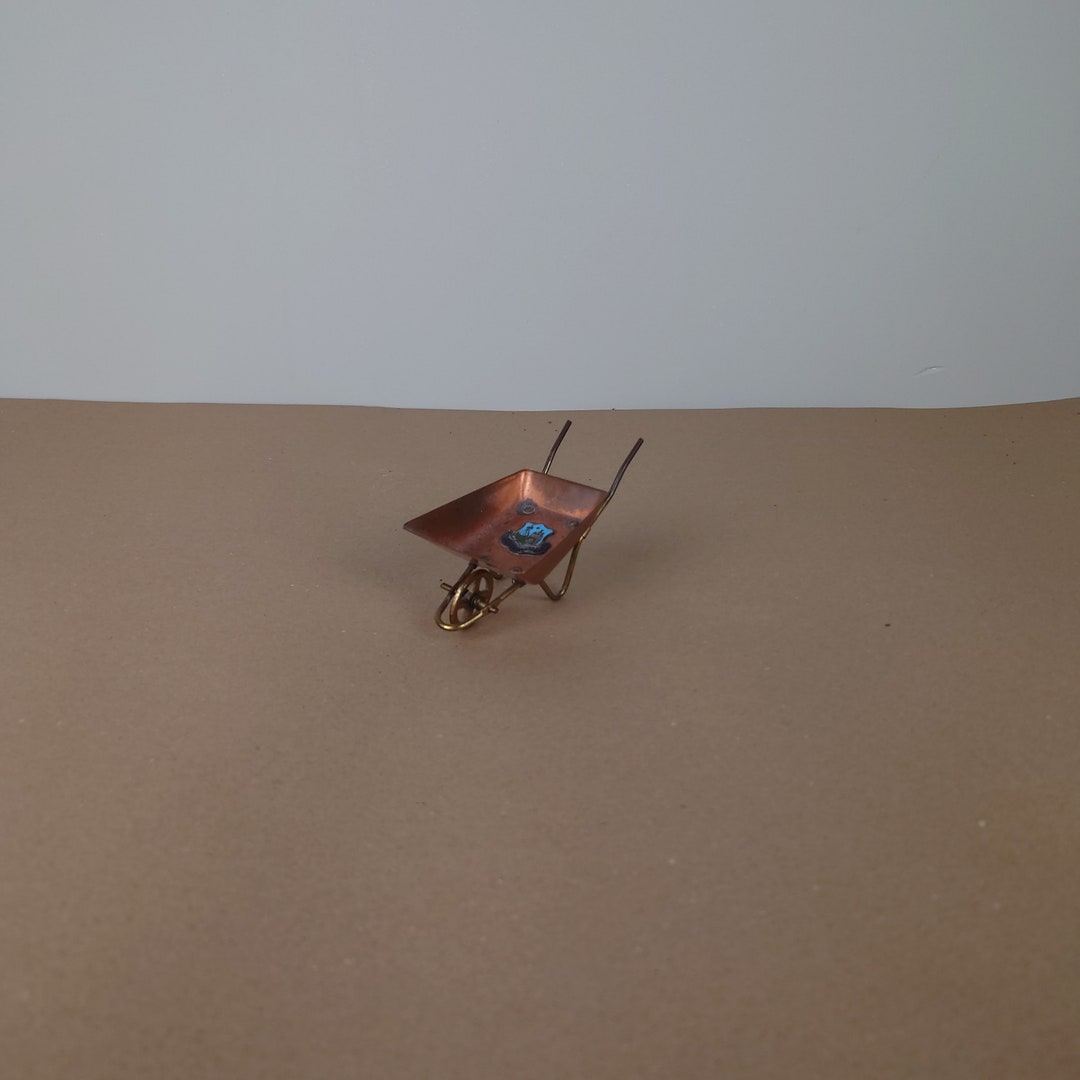 Vintage Copper Miniature Wheelbarrow: Dollhouse Garden Decor - Etsy