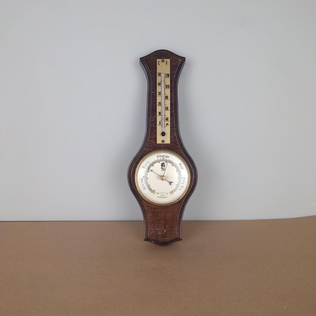 1940s Wooden Barometer: Mid-century British Made Hadrian - Etsy