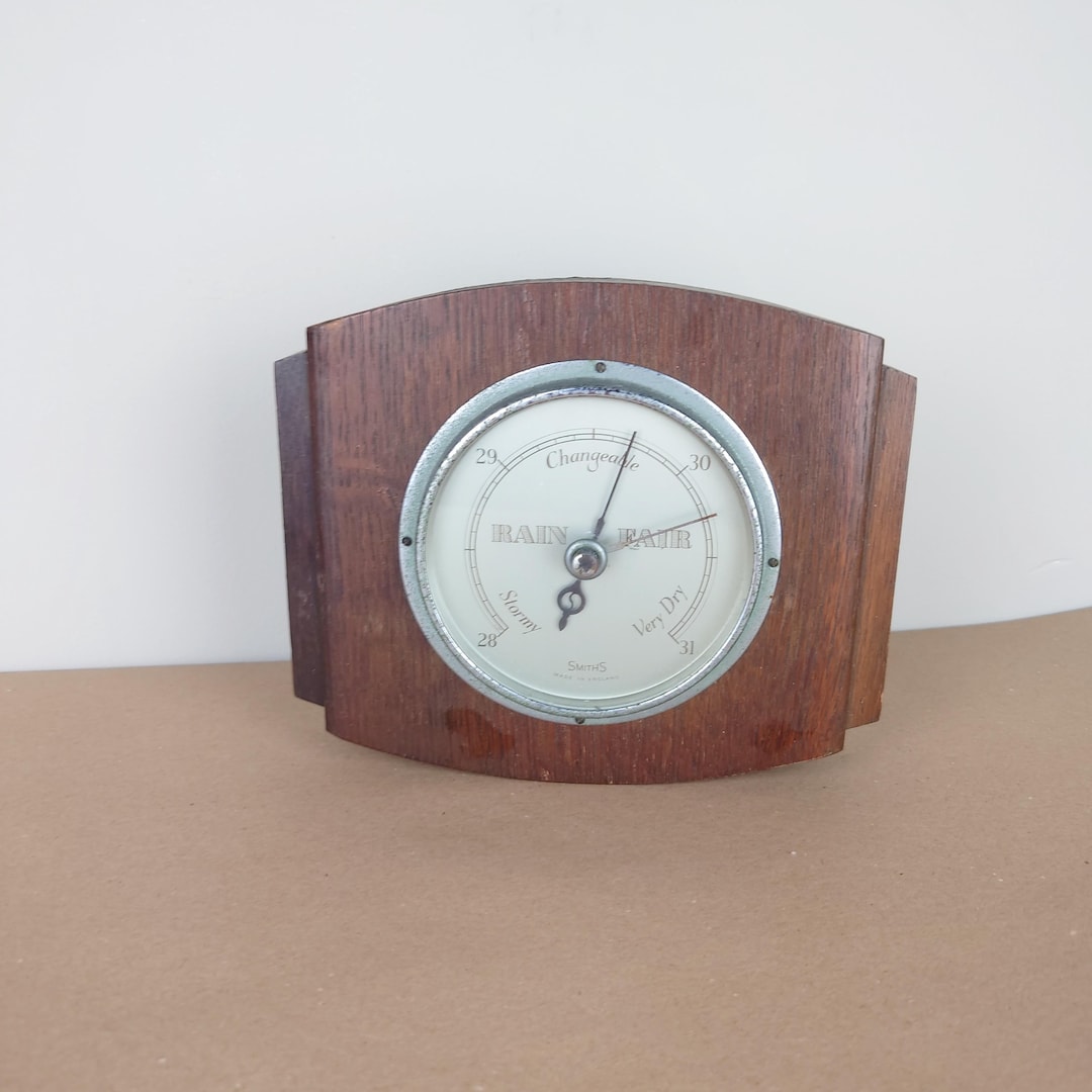 Vintage Smiths British Wooden Barometer - Etsy