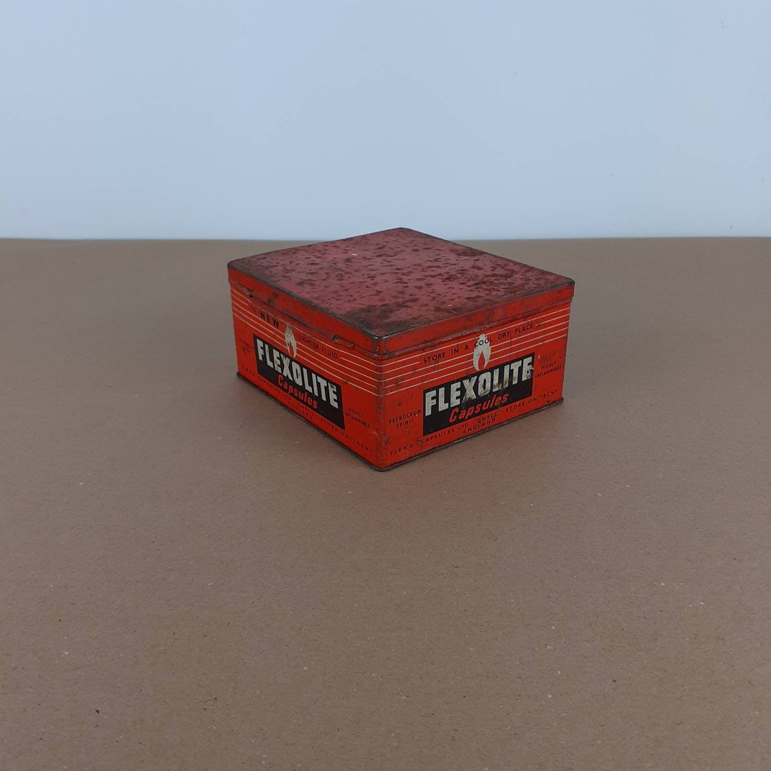 Flexolite Capsules 1960s Lighter Fluid / Gas / Petroleum Tin for ...