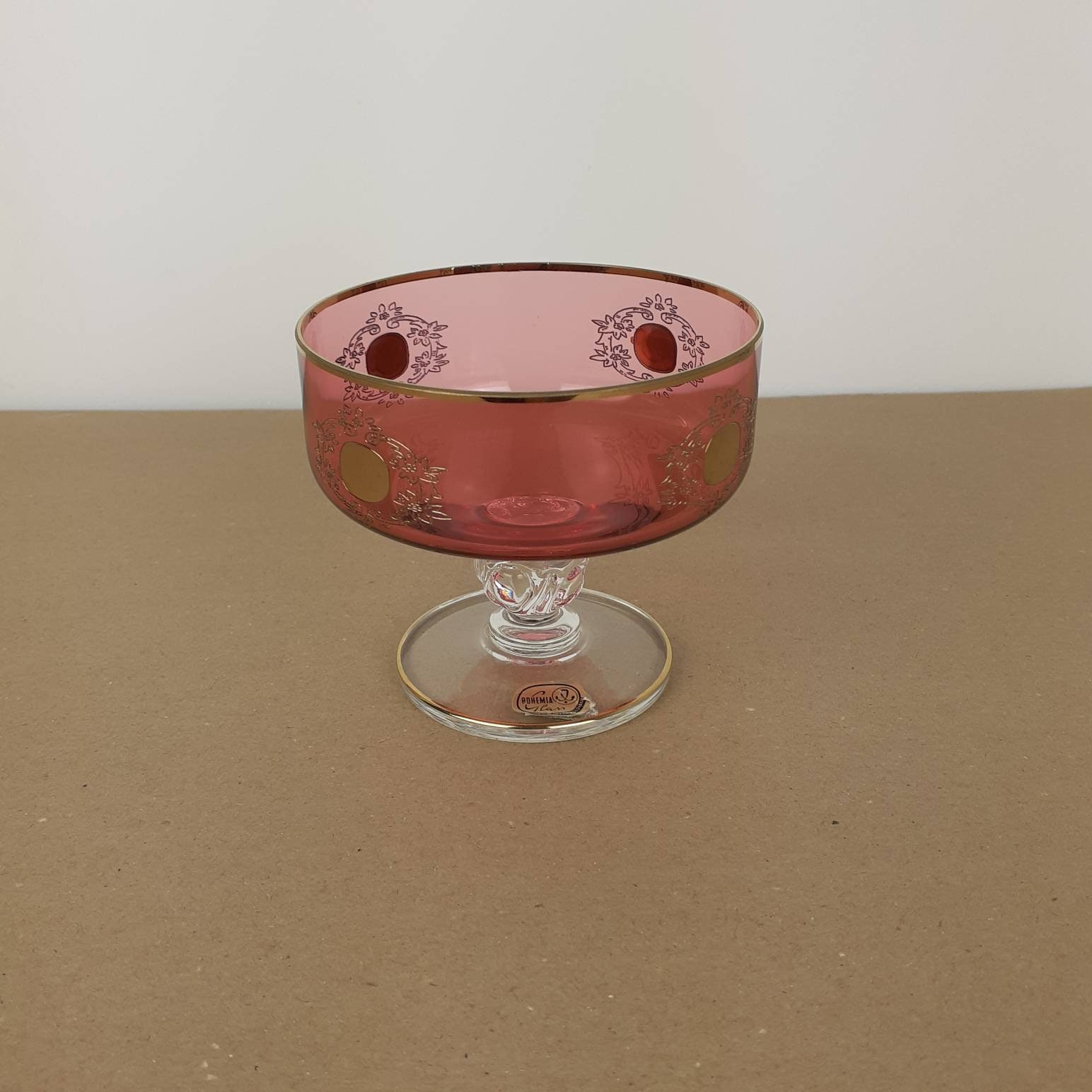 Czech Bohemian Ruby Crystal Glass bowls. Vintage bohemia glam | Etsy