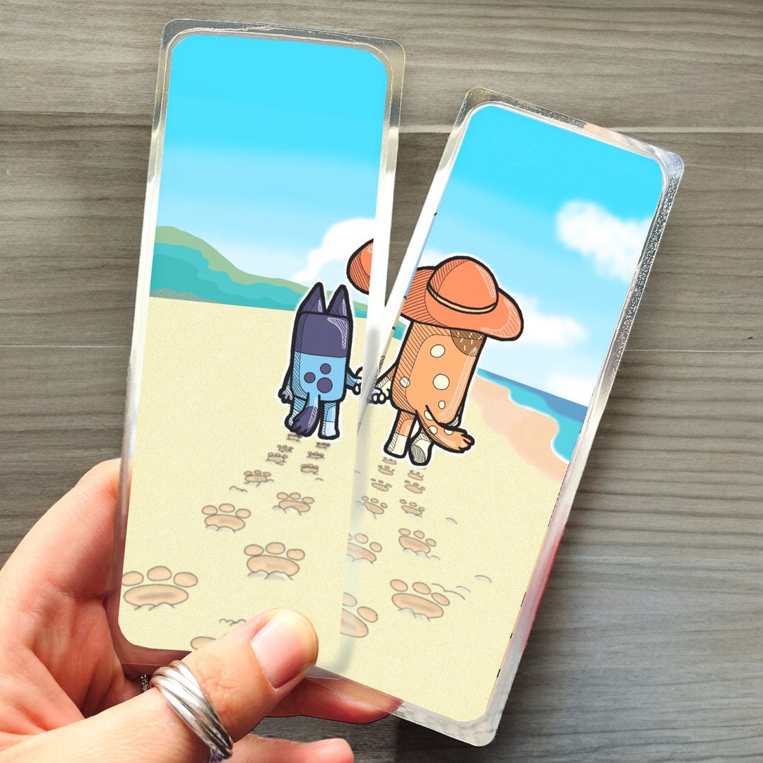 Bluey Inspired Bookmark Set 2 Bookmarks Bluey Chilli Beach Mum and ...