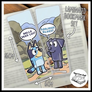 Bluey Inspired Bookmark Set (2 Bookmarks) | Bluey | Jean Luc | Bluey ...