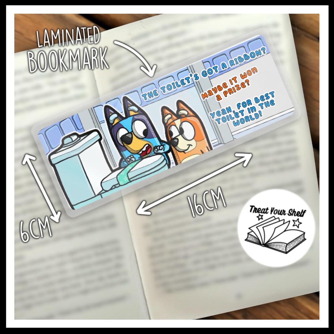 Bluey Bookmark | Laminated 350gsm Cardstock Reader Gift - Etsy