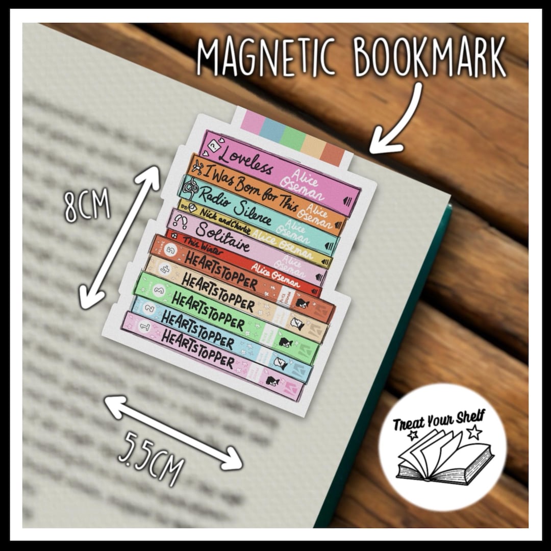 Alice Oseman Bookstack Magnetic Bookmark | Heartstopper Fan - Etsy