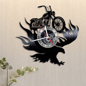 Motorcycle Vinyl Wall Clock, Motorcycle Wall Art Decor, Motorcycle ...