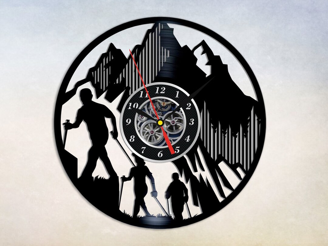 Rock Climbing Vinyl Wall Clock, Climbing Wall Art, Gift for Climbing ...