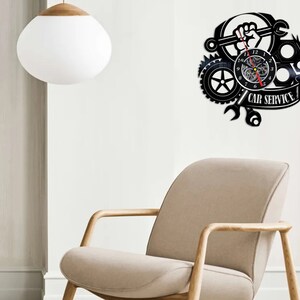 Car Service Logo Vinyl Wall Clock, Car Auto Service Wall Art Decoration ...