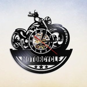 Motorcycle Vinyl Wall Clock, Motorcycle Wall Art Decor, Motorbike Gift ...