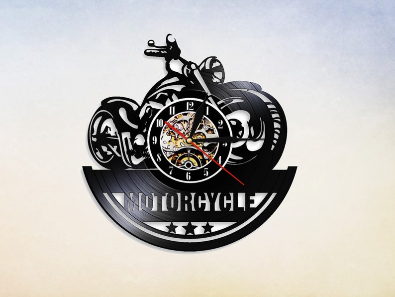 Motorcycle Vinyl Wall Clock Motorcycle Wall Art Decor - Etsy