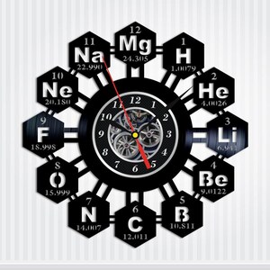 Periodic Table Chemistry Vinyl Wall Clock, Gift Ideas for Chemist ...