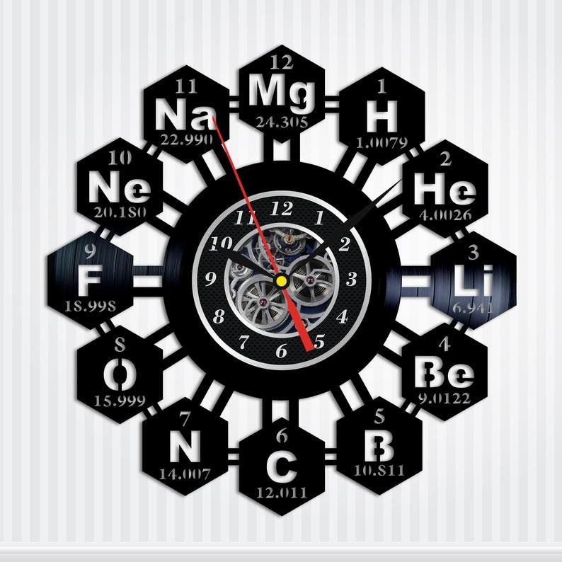 Periodic Table Chemistry Vinyl Wall Clock Gift Ideas for | Etsy