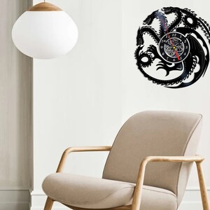 Drogon, Rhaegal, Viserion Dragons House Sign Vinyl Wall Clock, Gift ...