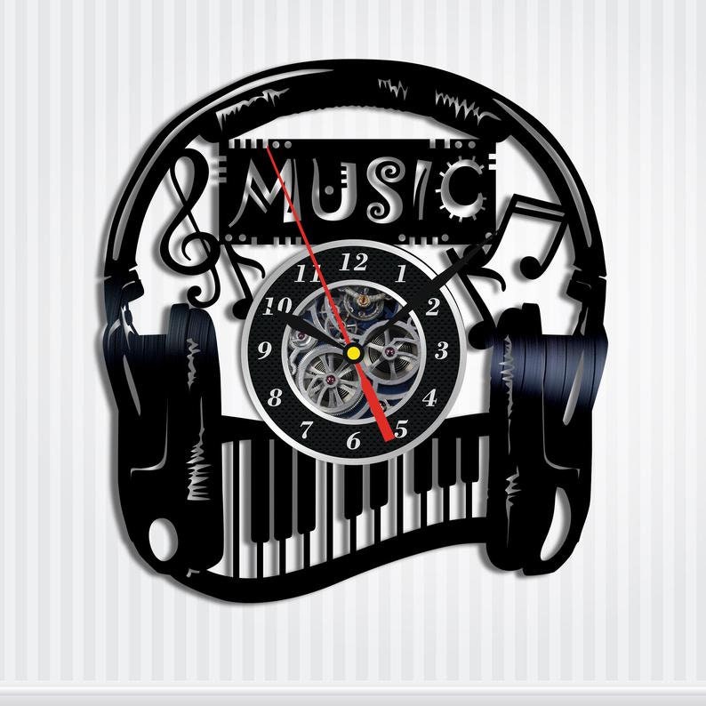 Music Notes Vinyl Wall Clock Piano Wall Art Music Wall | Etsy Canada