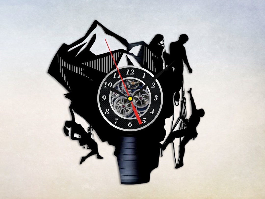 Climbing Vinyl Wall Clock, Climbing Wall Art, Climbing Wall Decoration ...