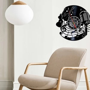 Music Notes Vinyl Wall Clock, Music Wall Art Decor, Gift for Music ...