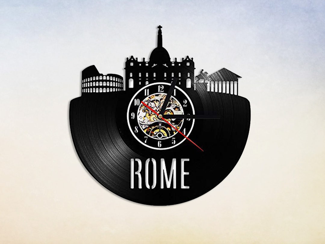 Rome Italy Vinyl Wall Clock, Rome Wall Art Decoration, Rome Gift Ideas ...