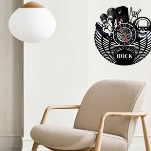 Rock Music Vinyl Record Wall Clock, Rock Music Decor, Gift for Rock ...