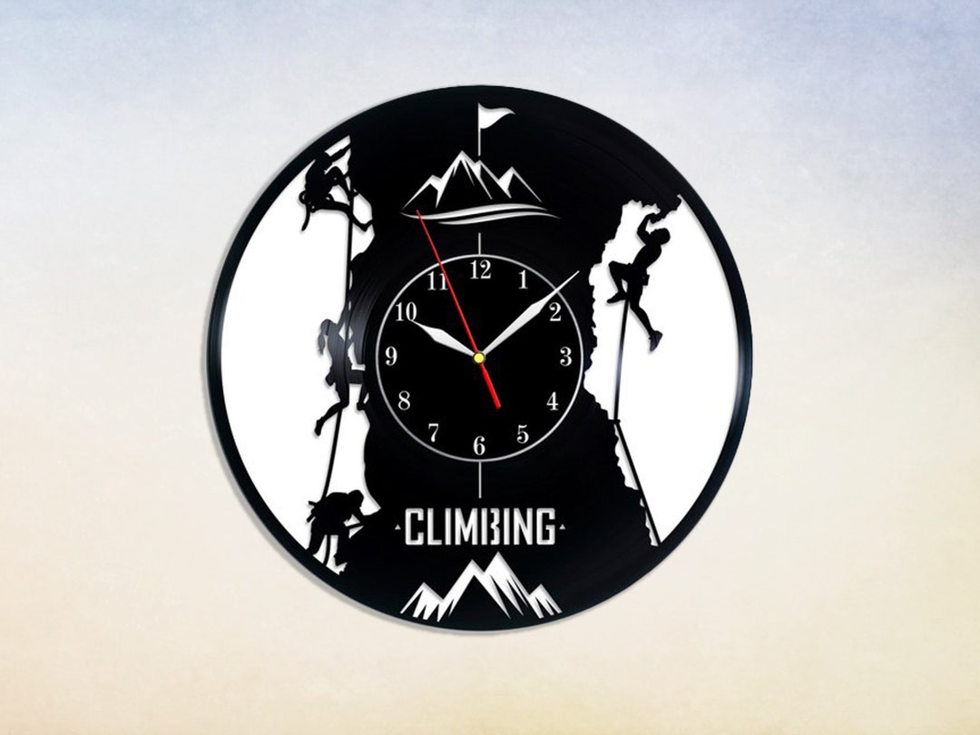 Climbing Vinyl Wall Clock, Climbing Wall Art, Climbing Wall Decoration ...