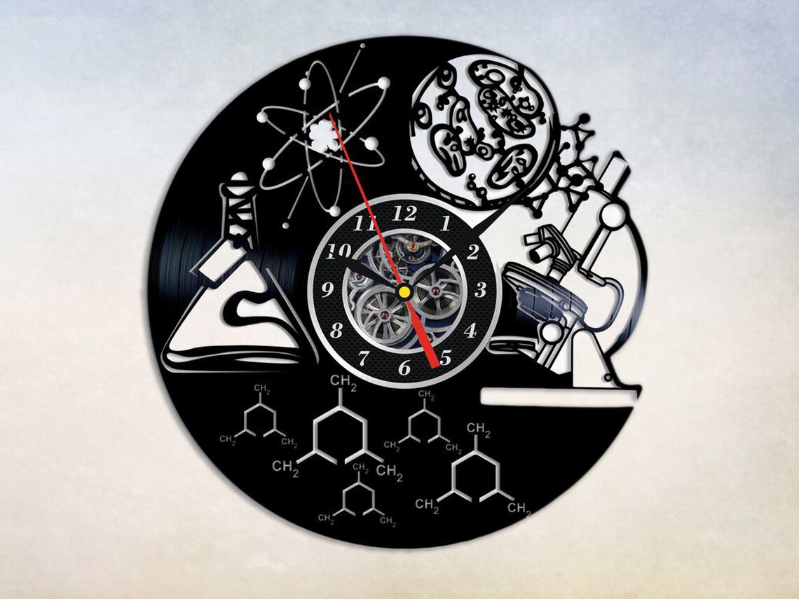 Chemistry Vinyl Wall Clock Gift Ideas for Chemist Science - Etsy