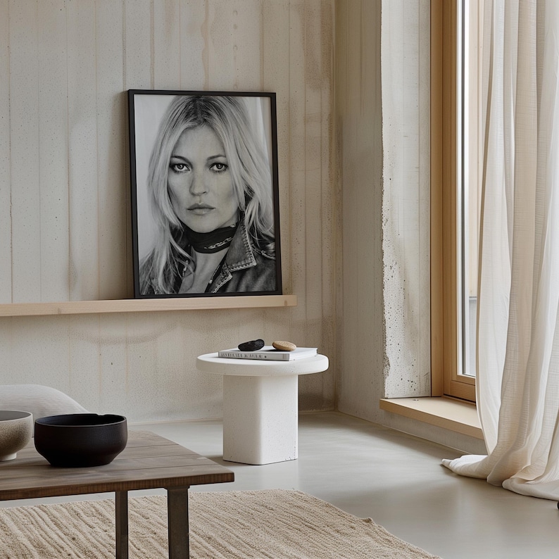 Kate Moss Print, Fashion Print, Black and White Wall Art, Trendy ...