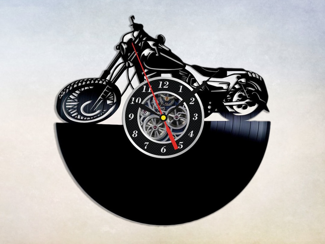 Motorcycle Vinyl Wall Clock, Motorcycles Wall Art, Motorbike Wall Art ...