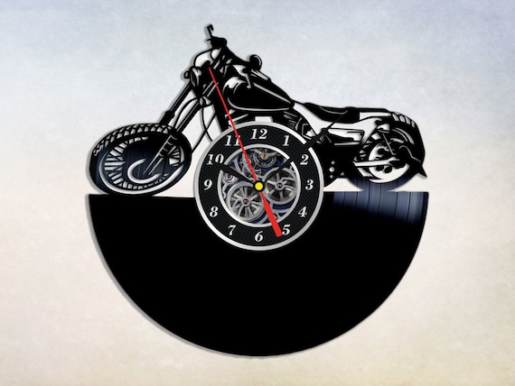 Motorcycle Vinyl Wall Clock Motorcycles Wall Art Motorbike - Etsy