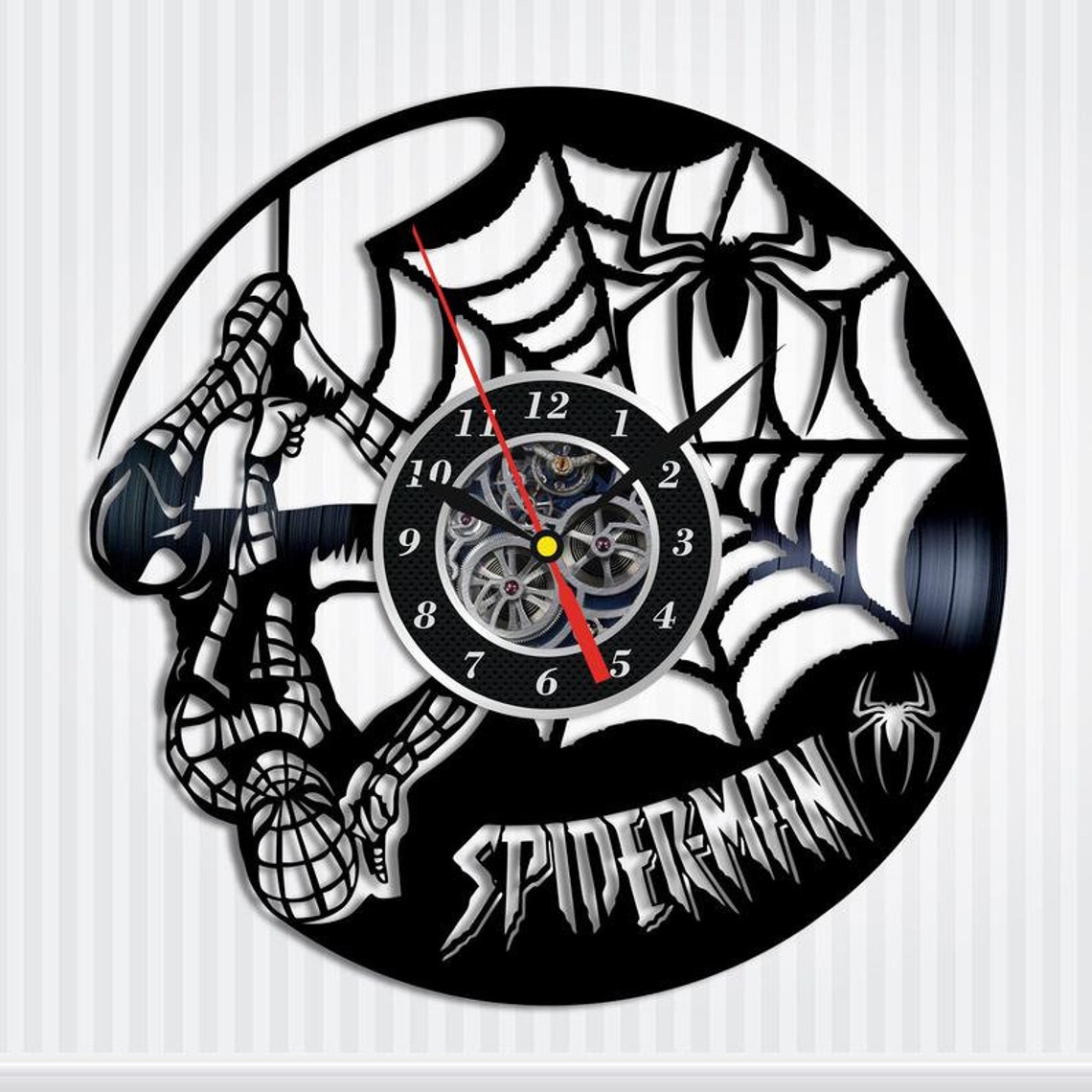 Spider-Man Vinyl Wall Clock Spider Man Wall Art Spiderman | Etsy