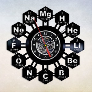 Periodic Table Chemistry Vinyl Wall Clock, Gift Ideas for Chemist ...