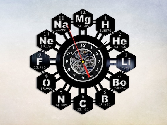 Periodic Table Chemistry Vinyl Wall Clock Gift Ideas for - Etsy