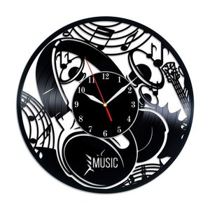Music Notes Vinyl Wall Clock Piano Wall Art Music Wall | Etsy Canada