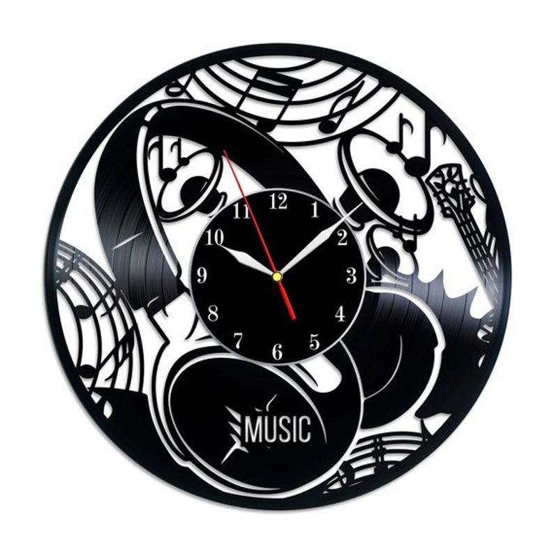 Music Notes Vinyl Wall Clock Piano Wall Art Music Wall | Etsy Canada