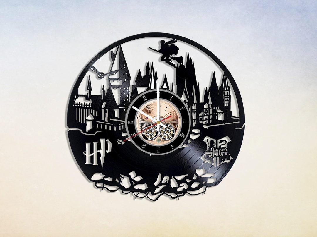 Wizard Academy Vinyl Record Wall Clock, Magic School Art - Etsy
