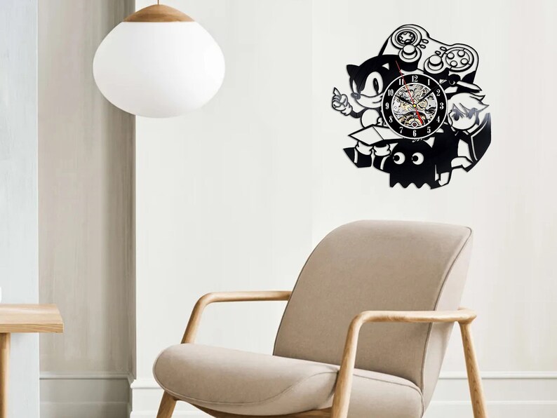 Vintage Video Games Vinyl Record Wall Clock, Game Room Wall Art Decor ...