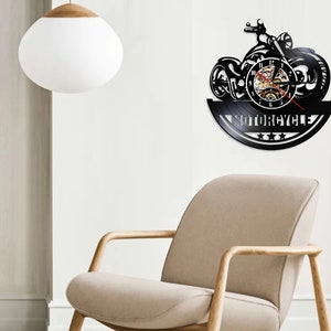 Motorcycle Vinyl Wall Clock, Motorcycle Wall Art Decor, Motorbike Gift ...