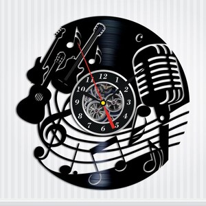 Music Notes Vinyl Wall Clock, Music Wall Art Decor, Gift for Music ...