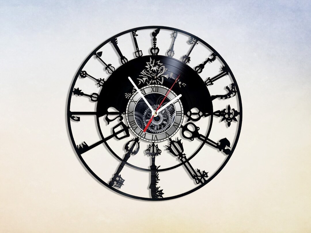 Kingdom Keys Video Game Vinyl Record Wall Clock, Video Game Room Decor ...