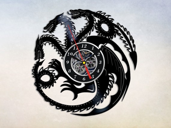 Drogon Rhaegal Viserion Dragons House Sign Vinyl Wall Clock - Etsy