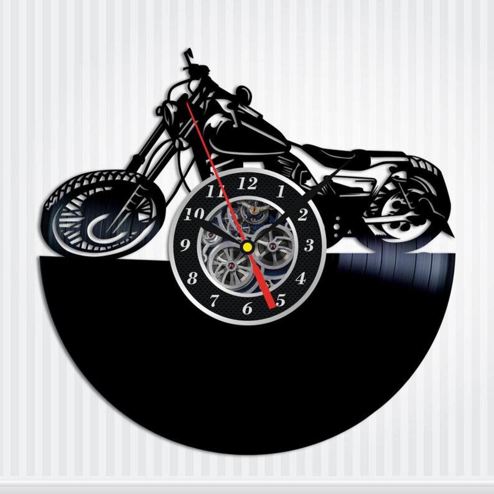 Motorcycle Vinyl Wall Clock Motorcycles Wall Art Motorbike | Etsy