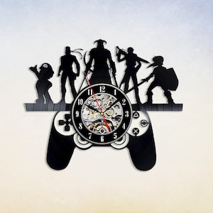 Gamepad Vinyl Record Wall Clock, Game Room Decor, Gift Ideas for Gamer ...