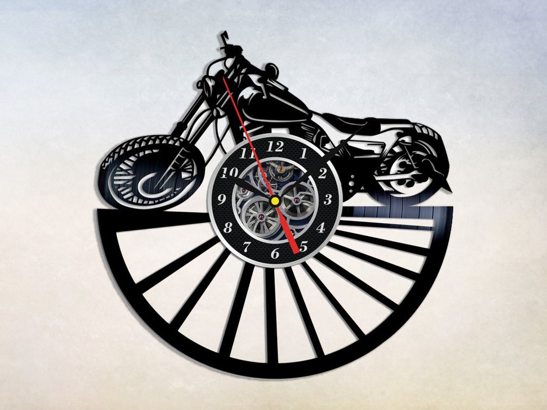Motorcycle Vinyl Wall Clock, Motorcycles Wall Art, Motorbike Wall Art ...