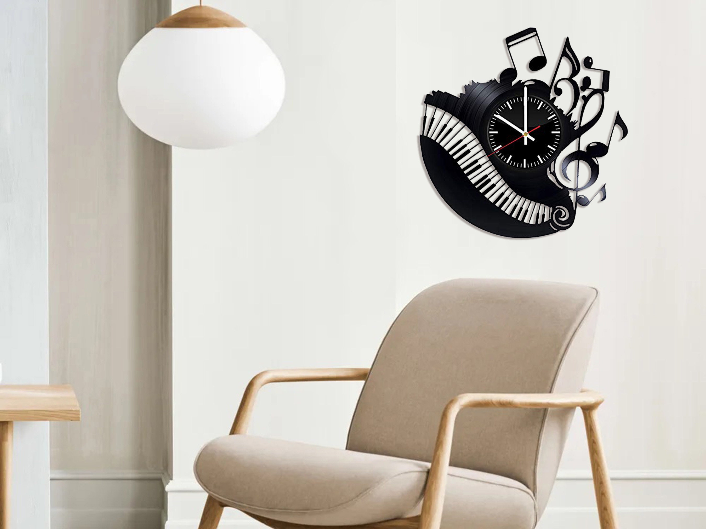 Music Notes Vinyl Wall Clock Piano Wall Art Music Wall - Etsy Canada