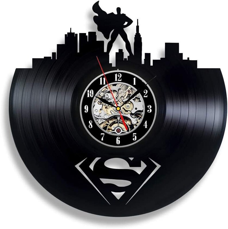 Superhero Man of Steel Vinyl Record Wall Clock Superhero Boys - Etsy