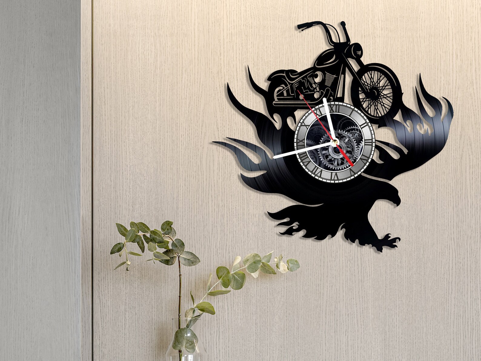 Motorcycle Vinyl Wall Clock Motorcycle Wall Art Decor - Etsy