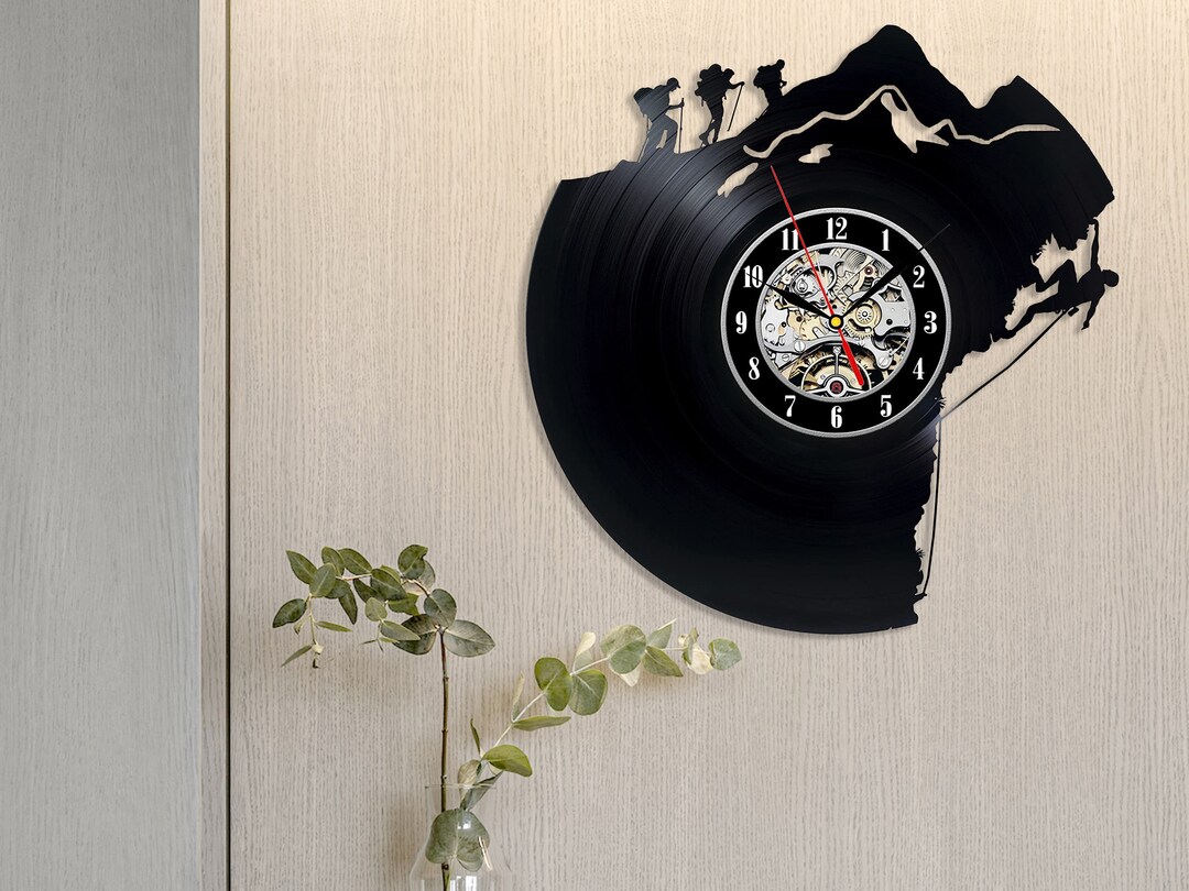 Vinyl Record Wall Clock, Rock Climbing Art, Gift for Climbers - Etsy