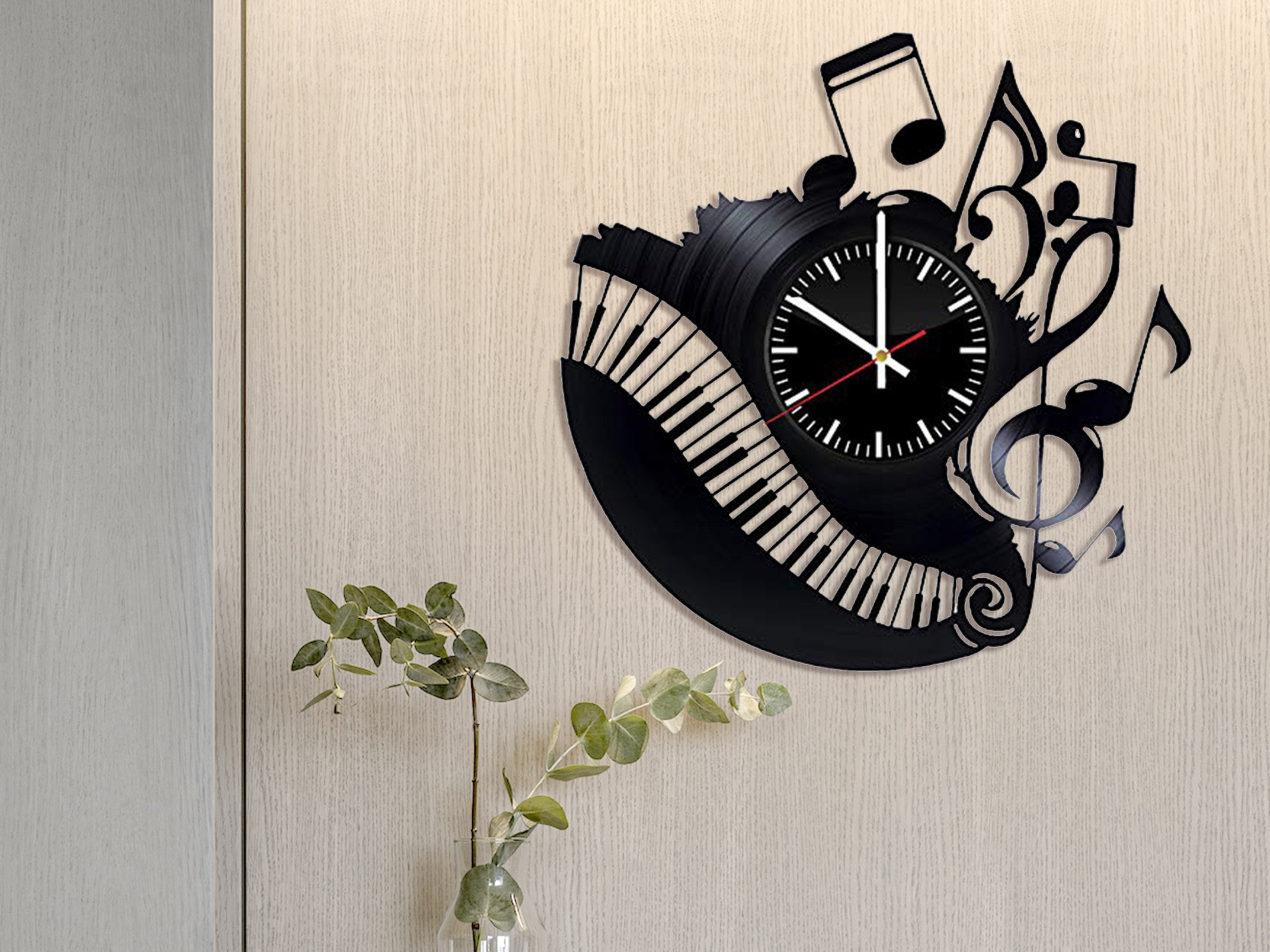 Music Notes Vinyl Wall Clock Piano Wall Art Music Wall - Etsy Canada