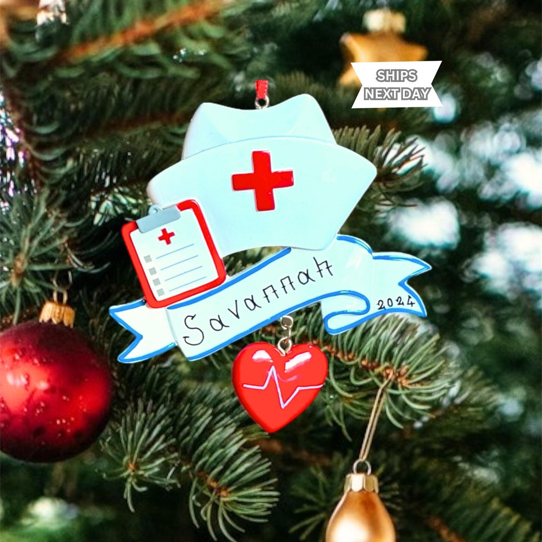 Personalized Nurse Cap Ornament for Christmas - Nurse Gift - Medical ...