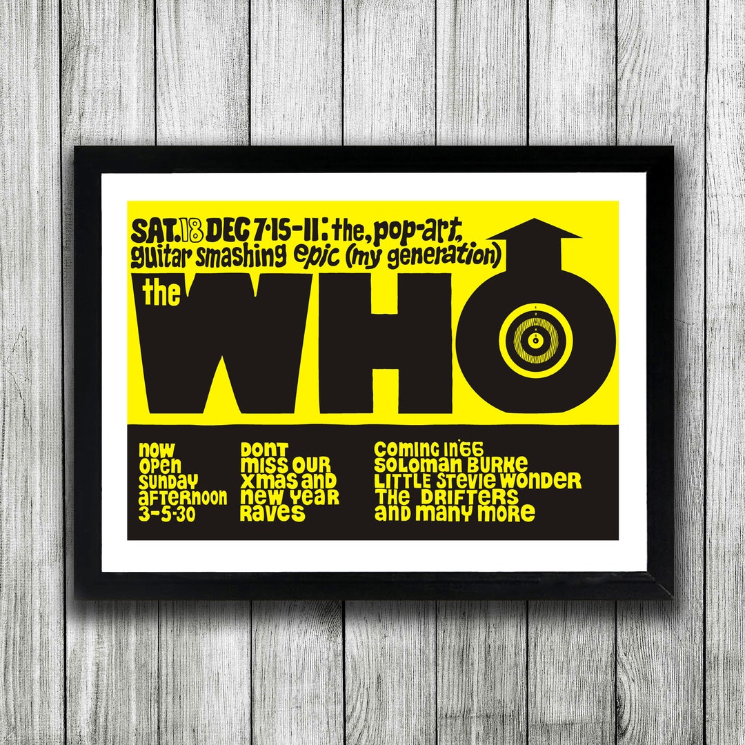 The Who Pop Art Repro Gig Poster 1965 UNFRAMED - Etsy
